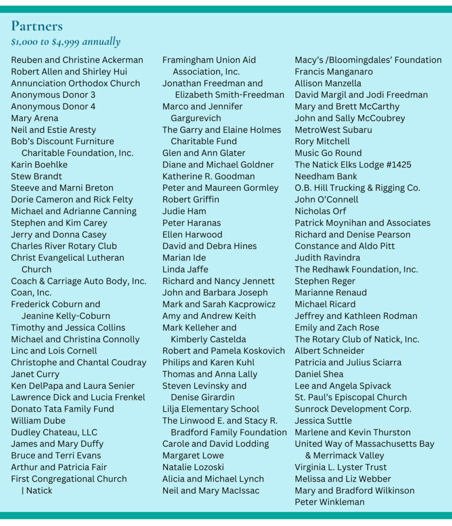 Our Generous Donors - Natick Service Council